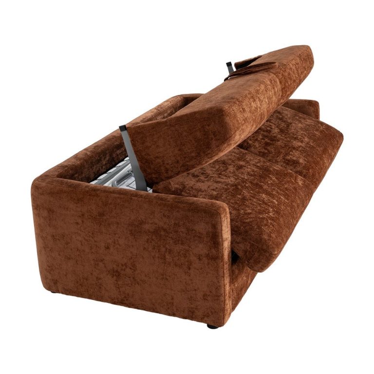 Sofá-cama Telha em MDF e metal, 194 x 104 x 76 cm